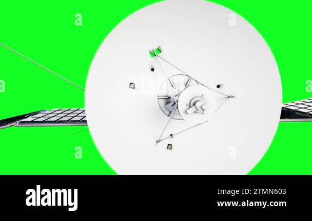 Satellite in space. Highly detailed, realistic motion and reflection ...