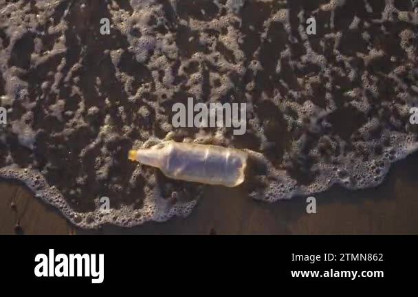 Plastic pollution Garbage recycling and microplastic particles in water ...