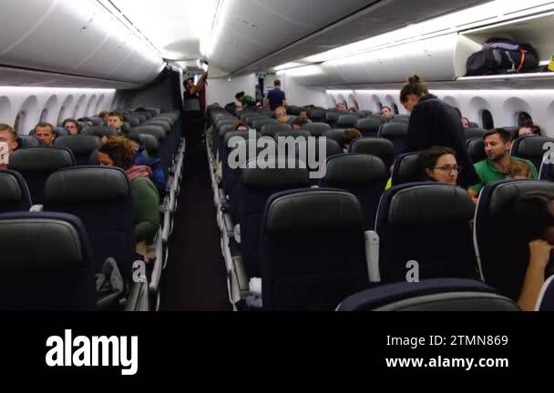 Aeromexico Dreamliner Boeing 787 Interior with People and Passenger ...