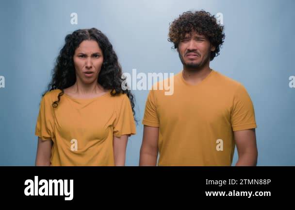 Bad smell reaction multiracial diverse couple Indian Arabian man and ...