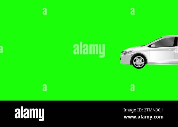White car animation seamless loop 4k on green screen for keying. Car ...