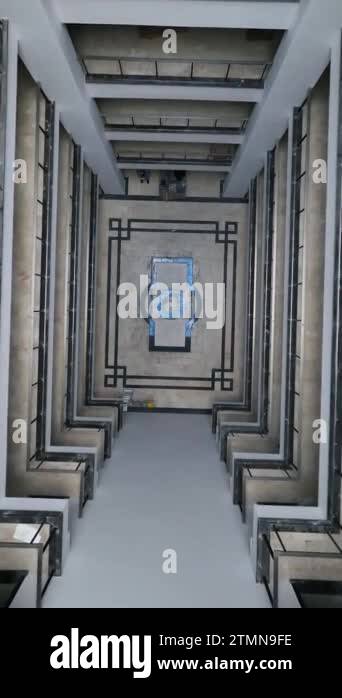 Take a breathtaking drone flight through the interior of a multi-story ...