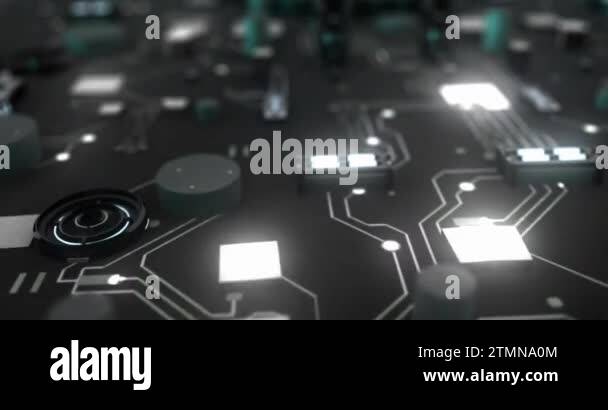 3d mother board technology circuit light digital chip hardware Stock ...