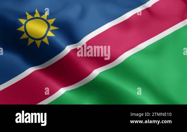 Namibia Flag video waving in wind. Namibia Flag Wave Loop waving in ...