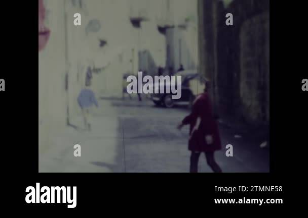 Naples, Italy june 1968: A vintage footage of children enjoying their ...