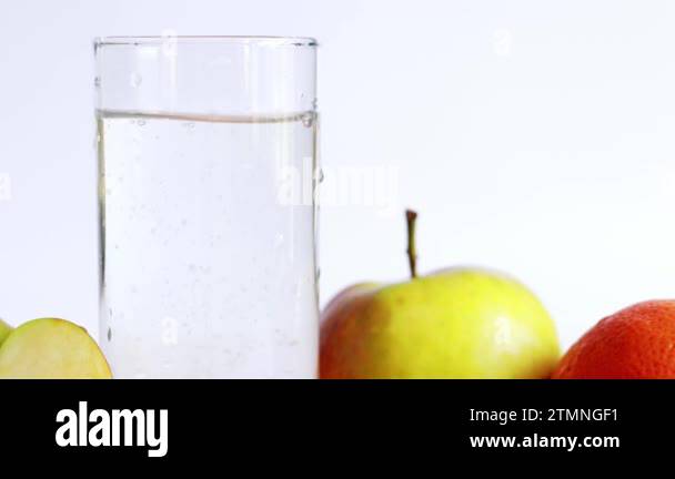 Multivitamins. Effervescent tablet dissolves in water, fruits ...