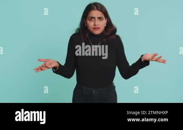 No idea, I dont know answer. Puzzled clueless uncertain indian pretty ...