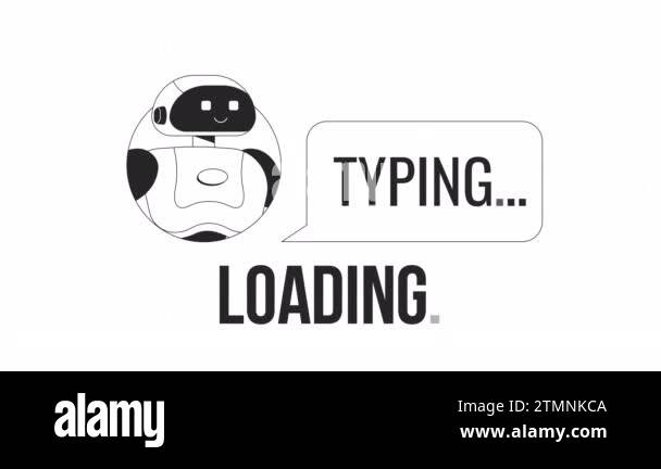 AI chatbot types bw loader animation. Artificial intelligence. Flash ... AI chatbot types bw loader animation. Artificial intelligence. Flash ...
