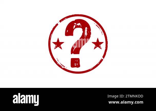 Question mark stamp and hand stamping impact isolated animation. Faq ...