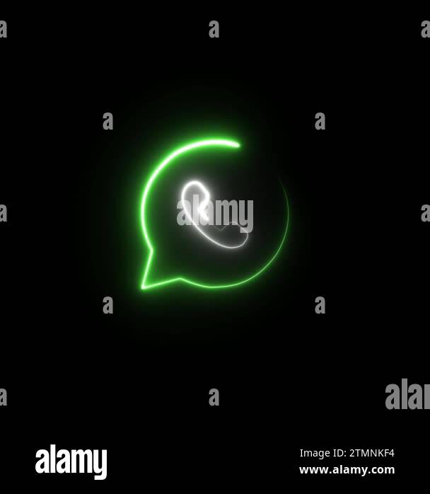 Whatsapp Animated icon on a transparent background, Neon design and ...