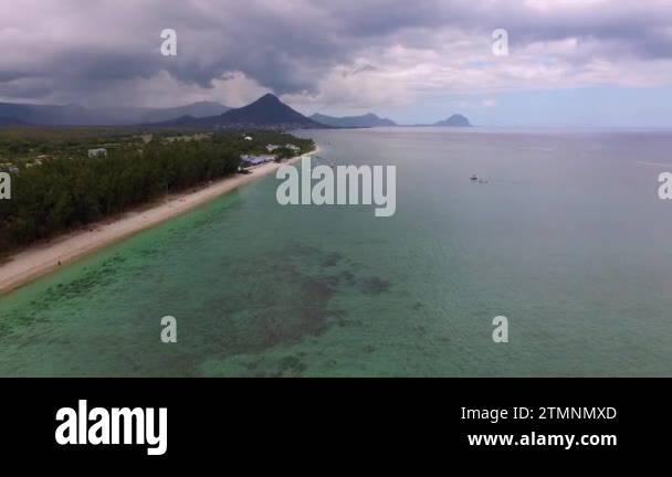 Flic en Flac Beach in Mauritius Island. Indian Ocean Coastline. Local ...