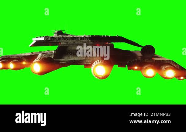 Futuristic space ship. realistic metal surface ship, displacement and ...