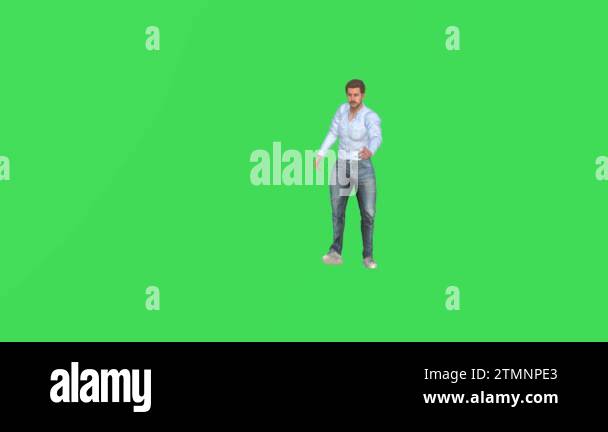 3d young drunk man on green screen walking and drinking on isolated ...