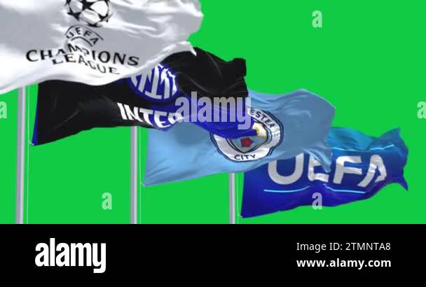 Istanbul, TR, May 2023: Flags of the Champions League, Inter Milan ...