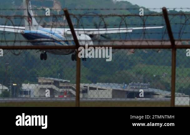 PHUKET, THAILAND - JANUARY 31, 2023: Turboprop passenger aircraft ATR ...