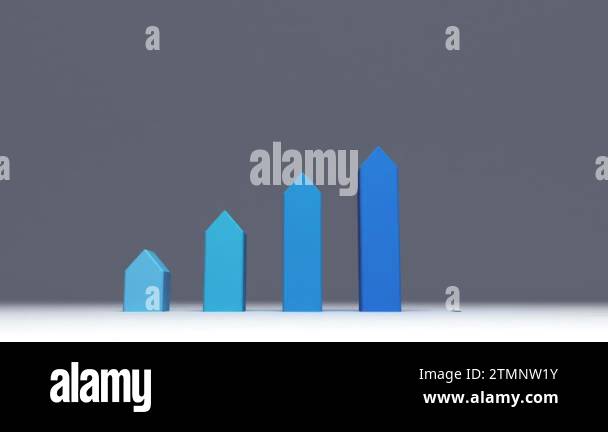 Increase five 3D arrow bar. chart for presentation template.version 2 ...