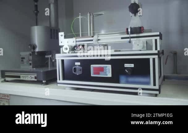 Test devices in research laboratory at modern factory. Equipment for ...