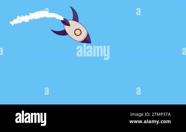 Space shuttle take-off animation. Rocket flying cartoon style anime ...