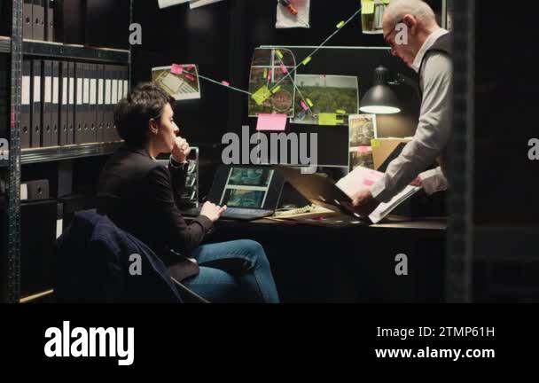 Team of detectives working to solve case, conducting criminal ...