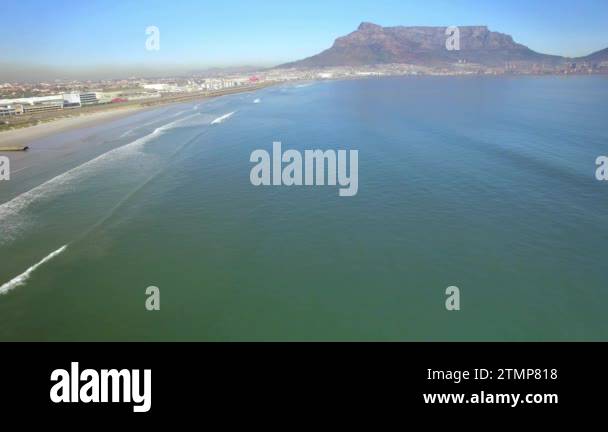Cape Town 4K UHD aerial footage of Table Mountain, Lagoon beach in ...
