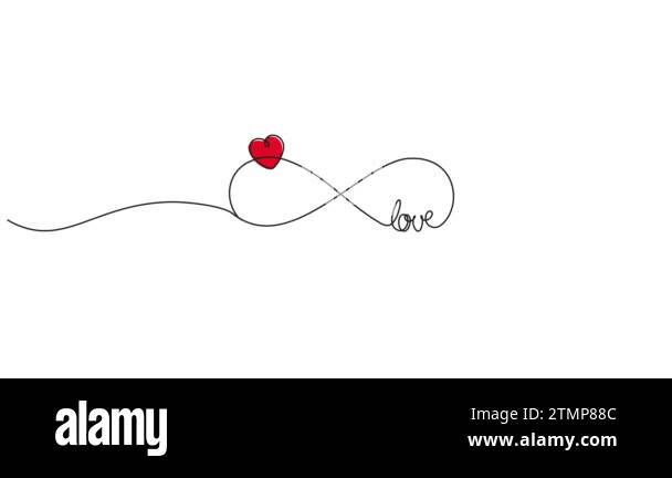 animated continuous single line drawing of infinity symbol with word ...
