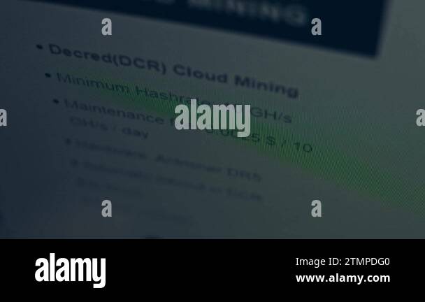 Cryptocurrency mining on a computer screen. The algorithm of the ...