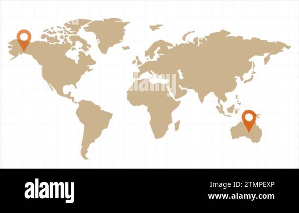 Global trade and interconnected countries World map with highlighted ...