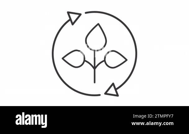 Regenerative agriculture animation. Animated arrow rotates around plant ...