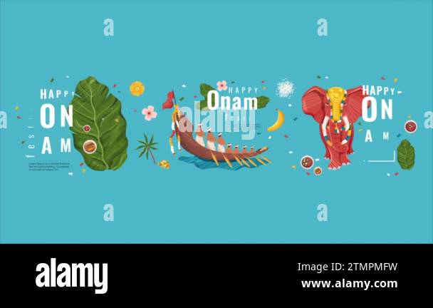 Happy Onam Festival video concept. Design for religious Indian holiday ...