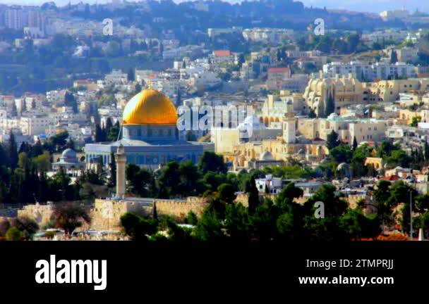 Dome of the Rock and Al-Aqsa Mosque as Viewed From Olives Mount Stock ...