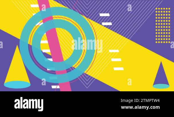 Retro geometric theme backdrop. Abstract shape design elements template ...