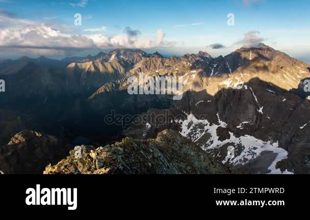 Tatra mountain Time lapse 4K video from peak Rysy Stock Video Footage ...