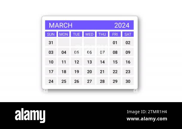 Calendar 2024, Animation video calendar, Year Calendar Stock Video ...