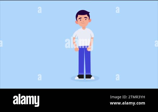 Little Boy Dancing 2D Animation Stock Video Footage - Alamy