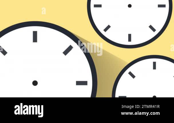 Multiple clocks moving clockwise and anticlockwise. Concept of ...