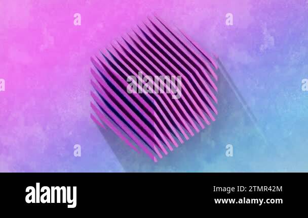 Isometric projection of a bright cube with a trendy neon gradient ...