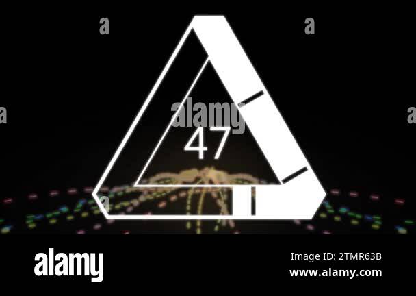 Animation of triangle loading bar over shapes moving. Social media and ...