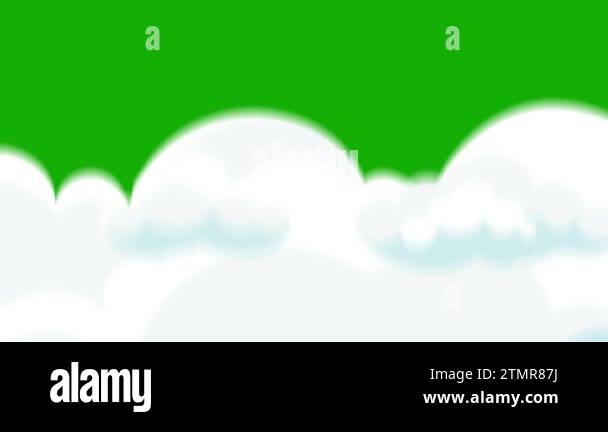 Cartoon cloud transition animation on a green screen. Cartoon cloud ...