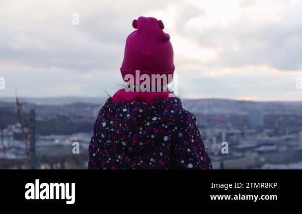 Child girl standing back view one Stock Videos & Footage - HD and 4K ...