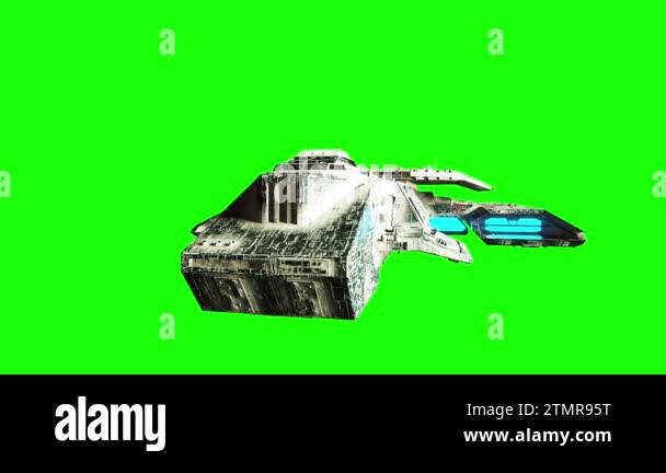 Futuristic space ship. realistic metal surface ship, displacement and ...