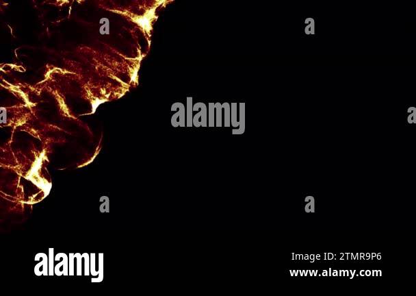 Fire particle shockwave blowing transition reveal overlay isolated on alpha background Stock ...