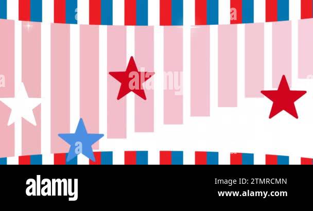 Animation of presidents' day text over red, white and blue of united ...