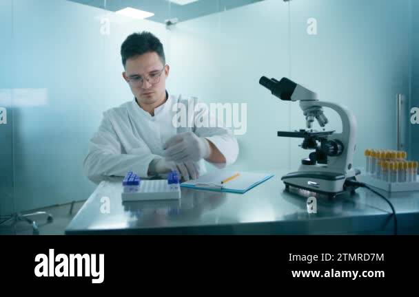 DNA test experiment conducted by Medical research scientist, using test ...