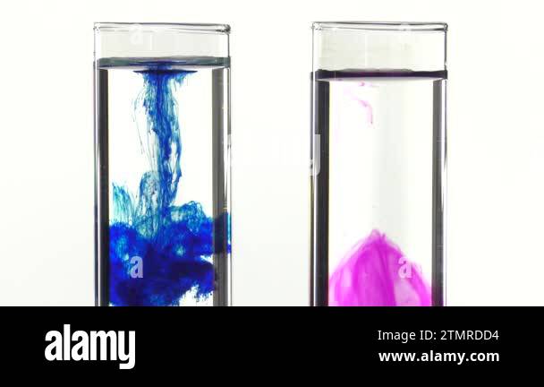 potassium permanganate and methylene blue fall in water of two test ...