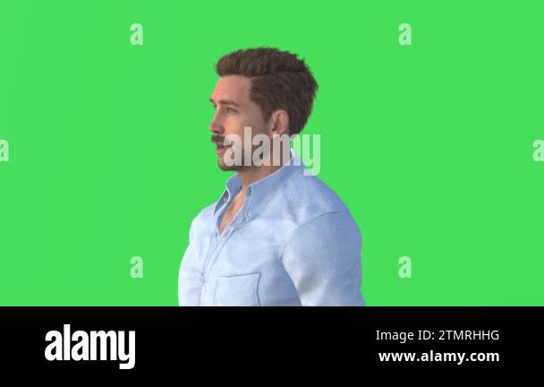 3d canadian man on green screen high quality isolated background 4k ...