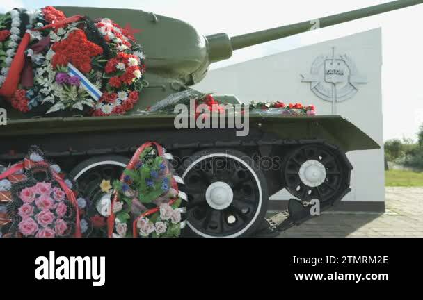 Burial of fallen soldiers. Soviet tank model 1942 Stock Video Footage ...