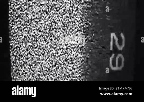 Vertical video. TV glitch channel distortion. Broadcast signal error ...