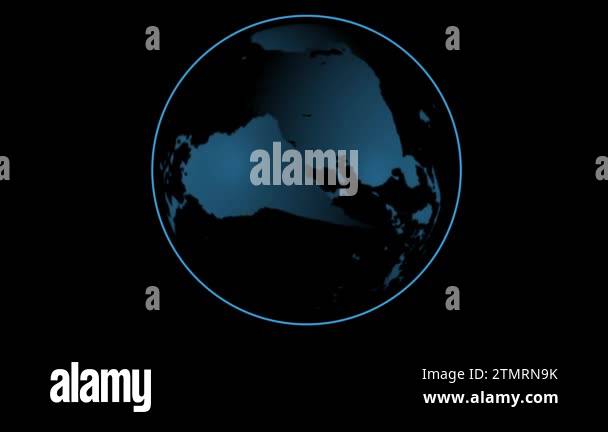 Rotating earth on black background. Abstract 3d globe planet Earth ...