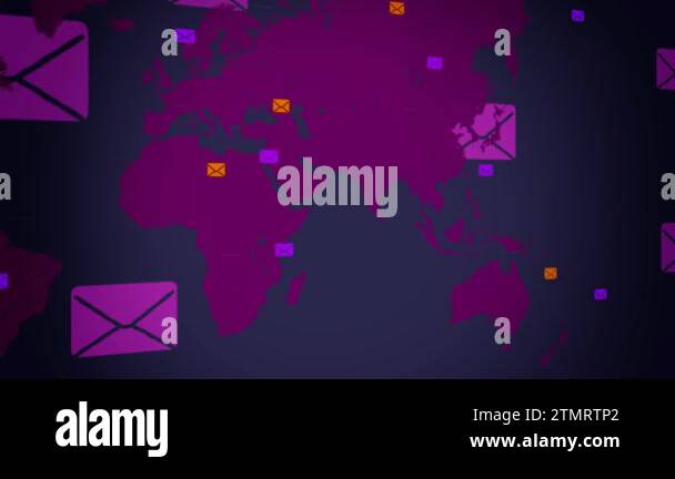 emails background - world moving from right to left - vector animation ...