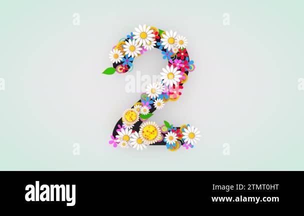 Numerical digit floral animation, 2 Stock Video Footage - Alamy
